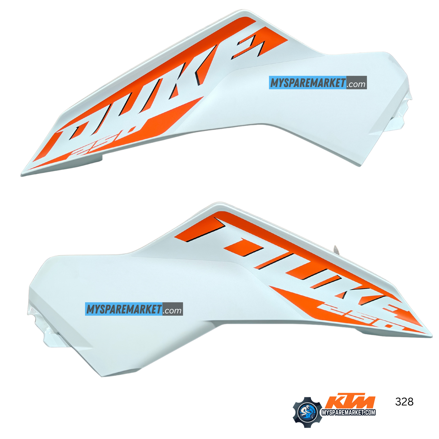 DUKE 250 GEN3 TANK PANNEL CERAMIC WHITE -52JP2005 +52JP2006 - MySpareMarket